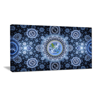 Clear Blue Psychedelic Relaxing Art, Abstract Canvas Art Print, 60"x28 ...