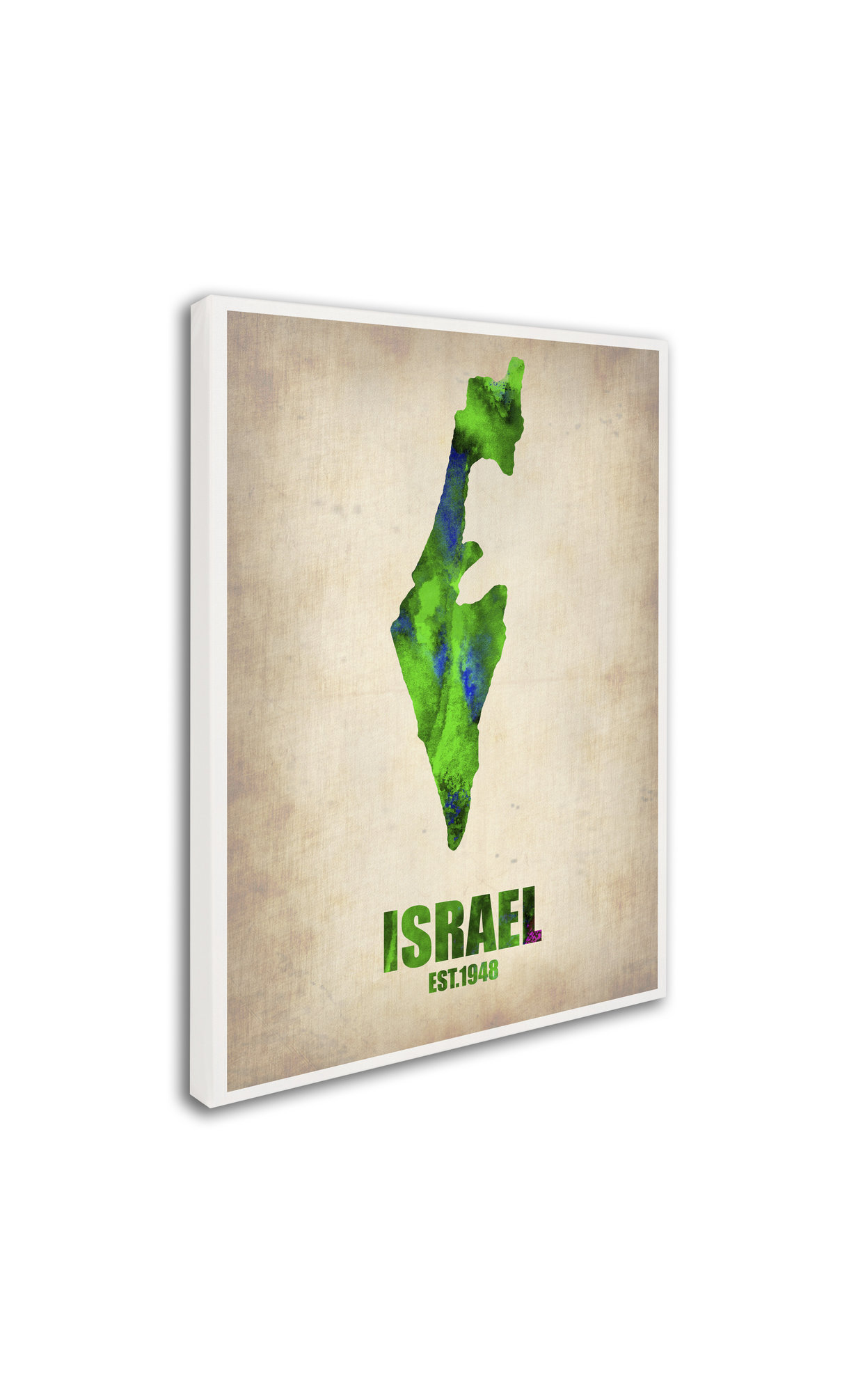 'Israel Watercolor Map' Canvas Art by Naxart, 24" x 32" - Contemporary ...