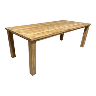 Reclaimed Teak Rectangular Table, Natural, 8-seater - Transitional - Outdoor Dining Tables - by ...
