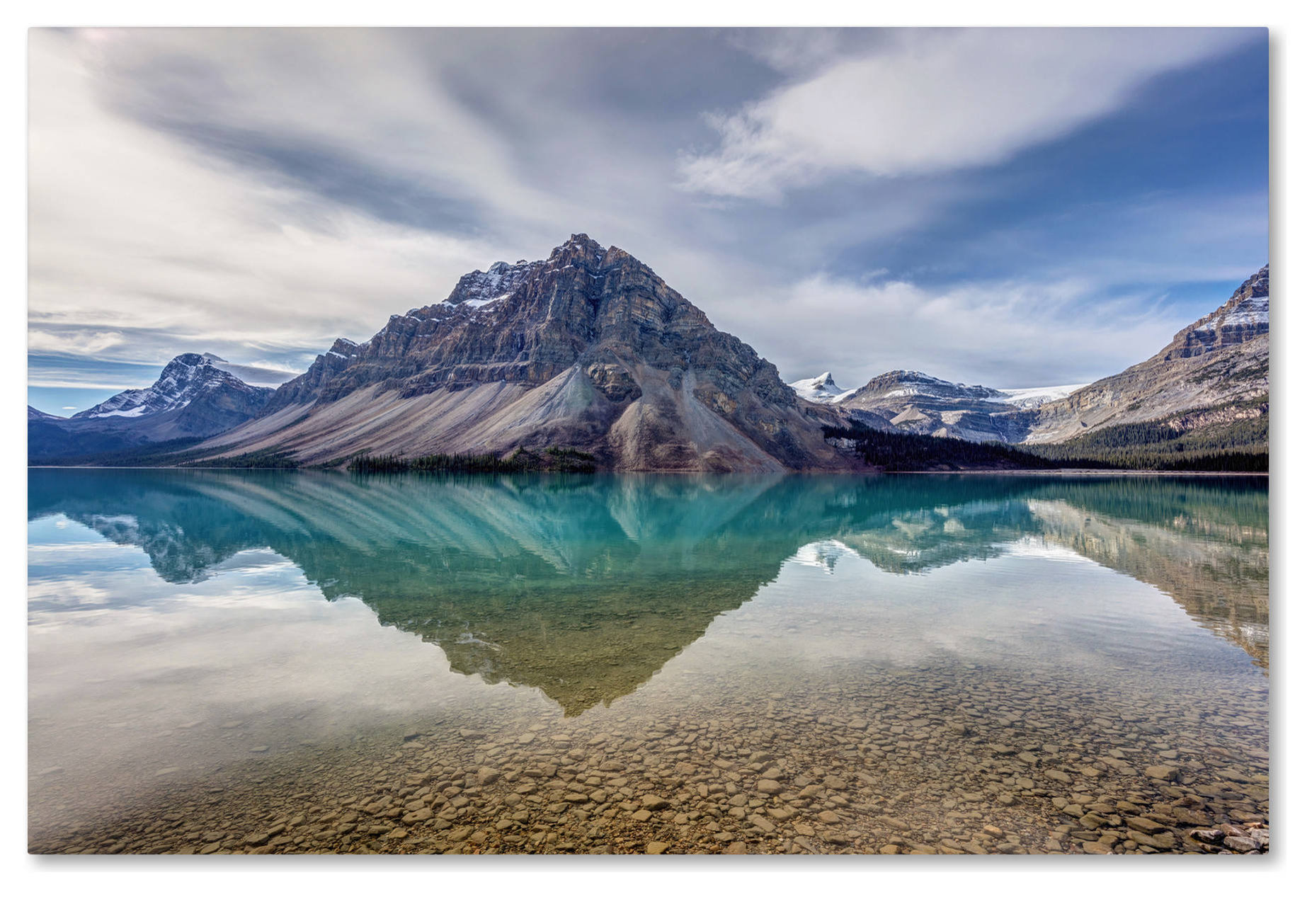 Pierre Leclerc 'Bow Lake Blue' Canvas Art, 19"x12" - Rustic - Prints ...