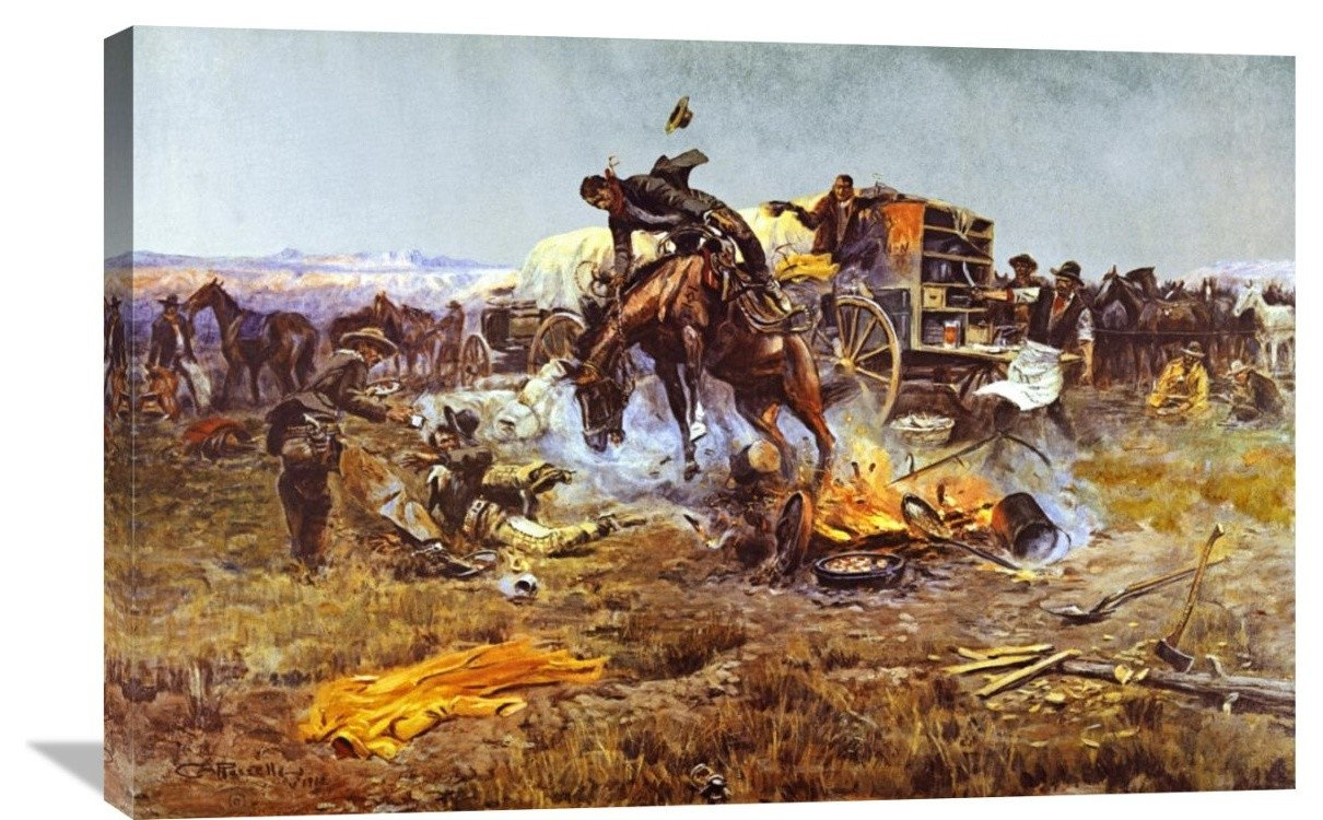 "Camp Cook's Troubles" Artwork, 36" x 24" - Southwestern - Prints And ...