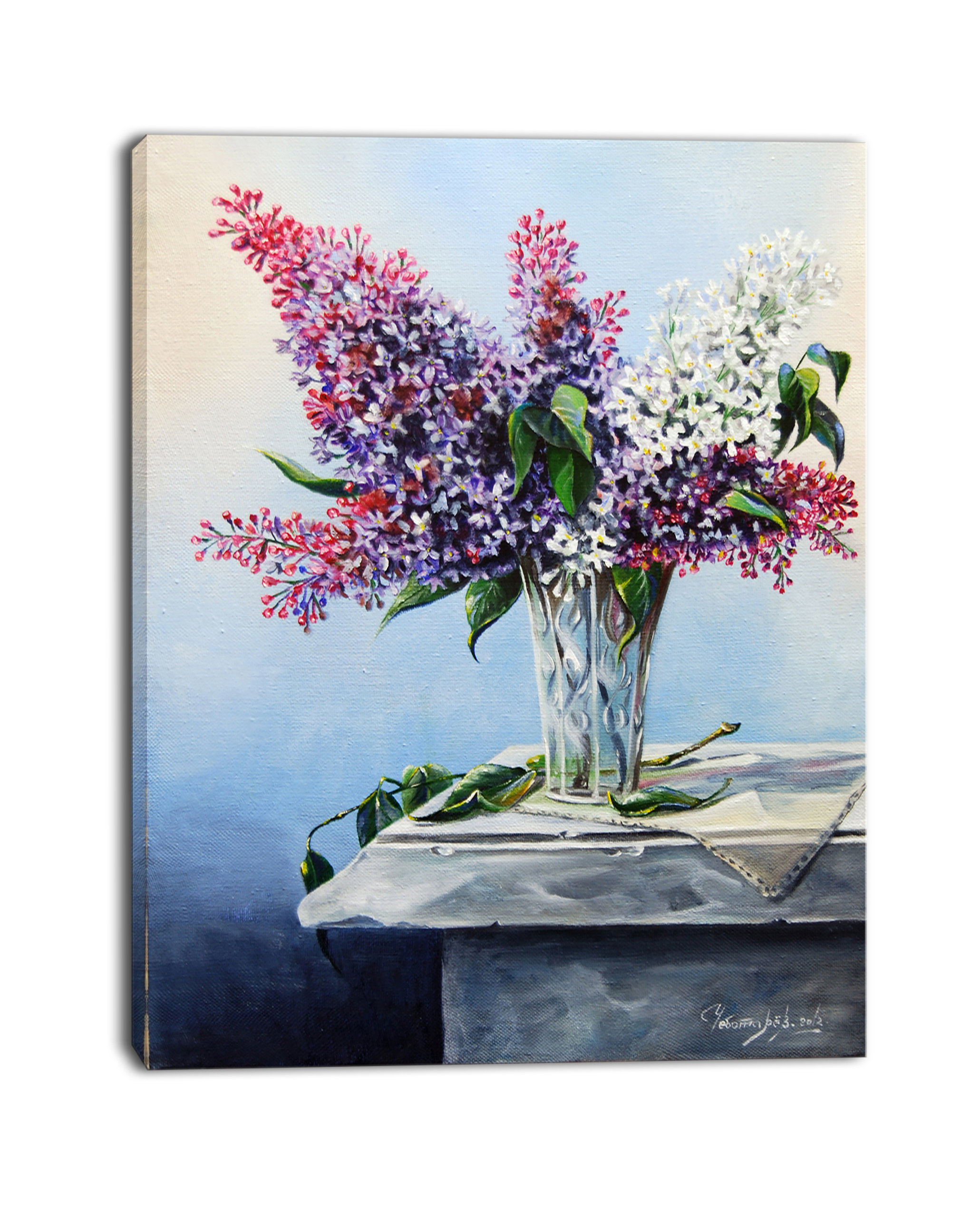 "Lilac Bouquet" Floral Digital Art Canvas Print, 30"x40" - Traditional ...