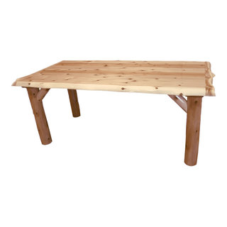 White Cedar Log Family Dining Table, 42" X 60" - Rustic - Dining Tables ...