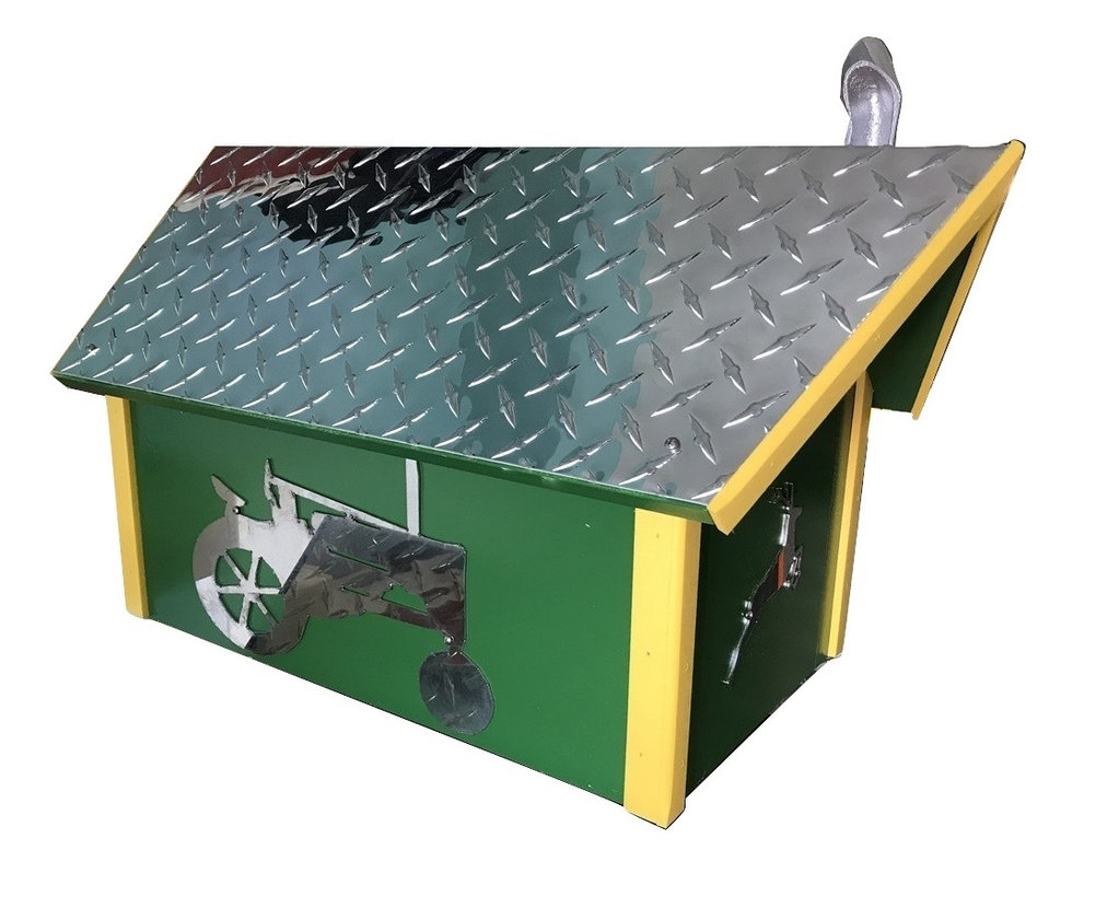 Country Farm Tractor Mailbox, Diamond Plate, Green, Yellow - Rustic ...