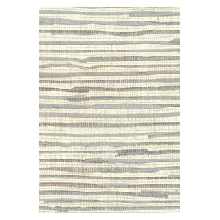 Metallic Silver and Off-White Java Grass Grasscloth Wallpaper ...