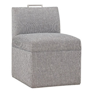 Comfort Pointe Delray Modern Fabric Upholstered Caster Chair in Ashen ...