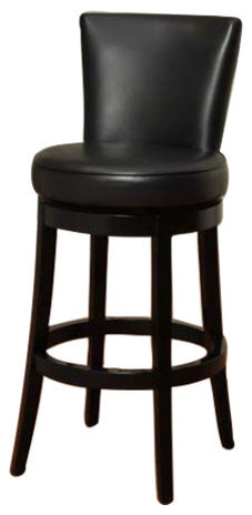 Boston Swivel Bicast Leather Stool, Bar Height - Transitional - Bar ...