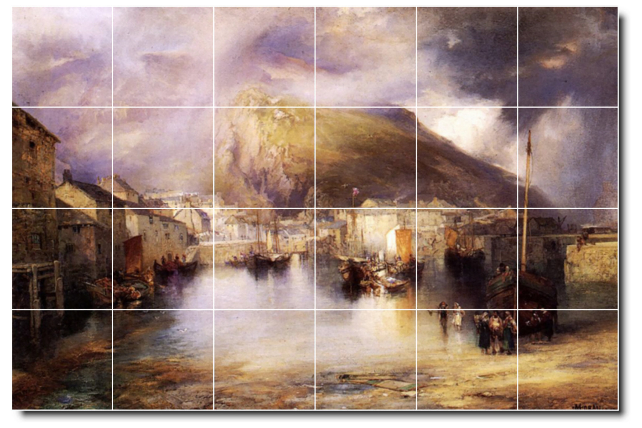 Thomas Moran Landscapes Painting Ceramic Tile Mural #522, 48" Wide x 32 ...