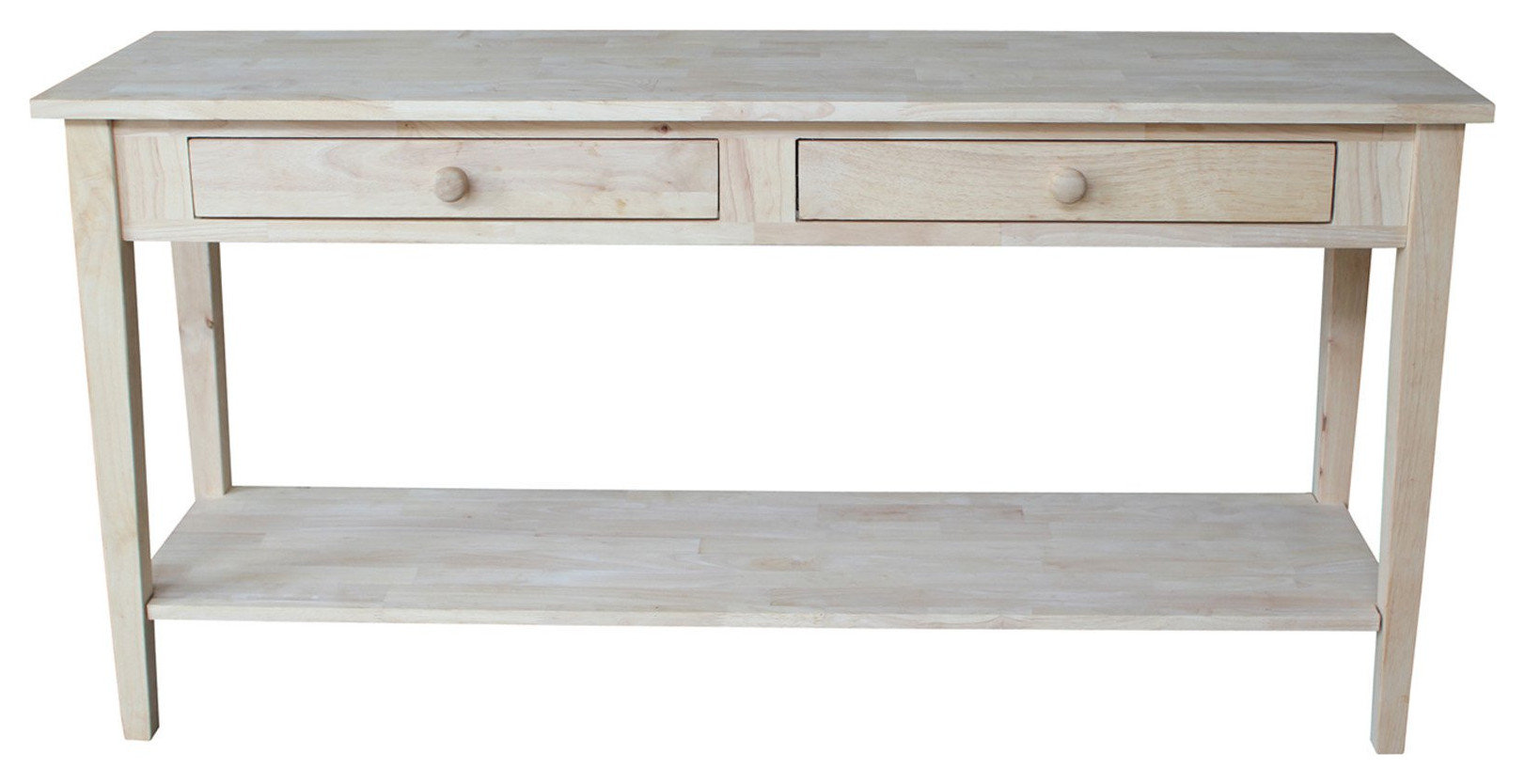 Large Console Table, Hardwood Construction With Open Shelf & Drawers ...