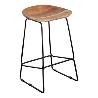 Neri Modern 18" Bar Stool - Brown - Industrial - Bar Stools And Counter ...
