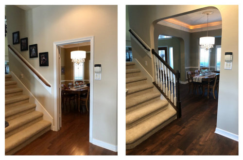 Opening up a wall, before & after