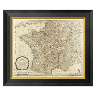 "A new map of the Kingdom of France, 1790" by Thomas Kitchin, 20x18 ...