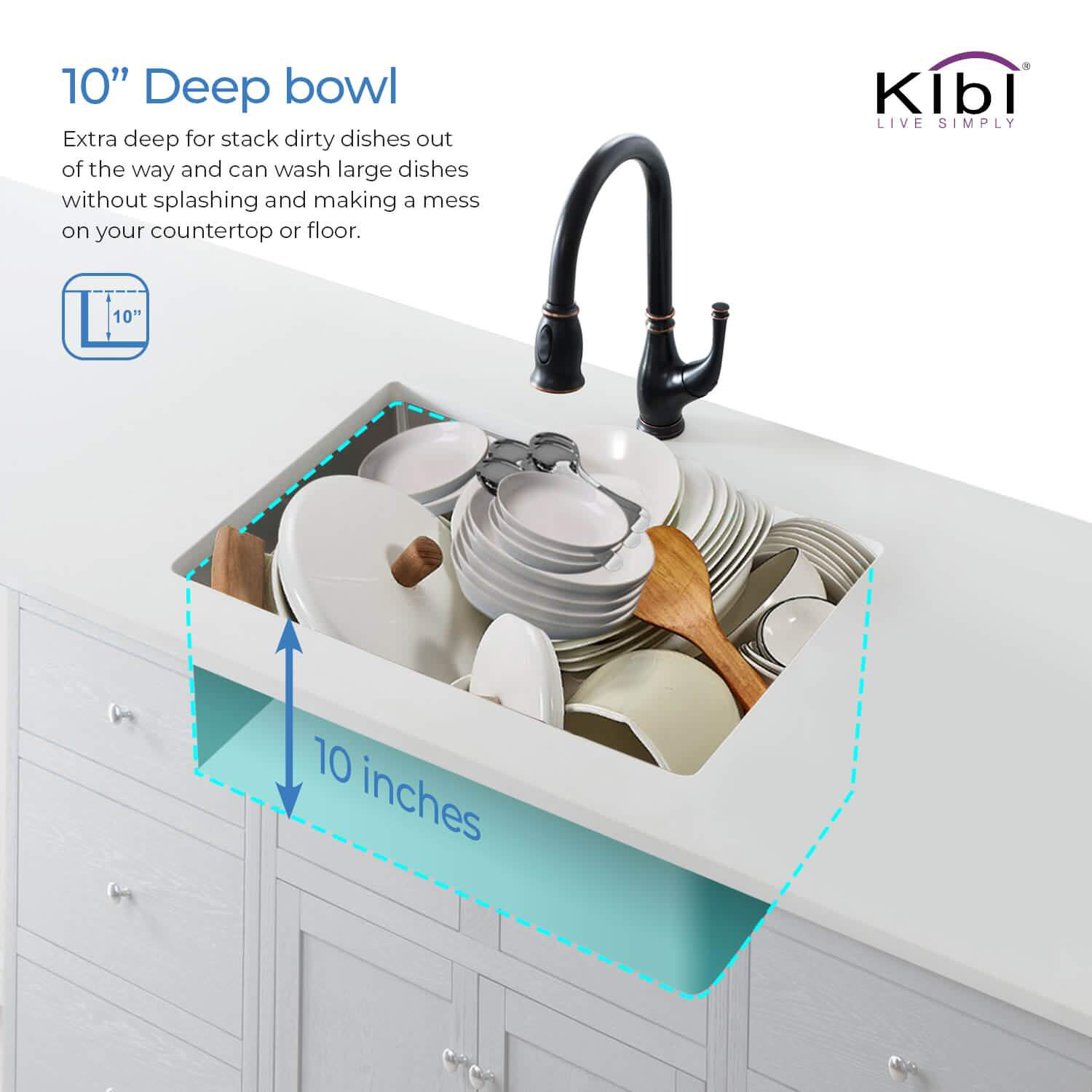 KIBI Handcrafted Undermount Single Bowl 16 gauge Stainless Steel ...