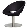 Crescent Round Lounge Chair, Stainless Steel Base, Black Ppm ...