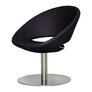 Crescent Round Lounge Chair, Stainless Steel Base, Black Ppm ...