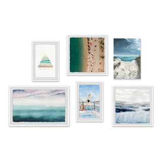 Ultraviolet Still Life Hexaptych, 38"x24" - Beach Style - Prints And ...