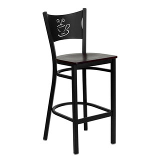 Black Coffee Stool-Black Seat - Transitional - Bar Stools And Counter ...