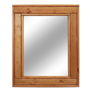 Herringbone Stained Vanity Mirror, 42"x30" - Rustic - Wall Mirrors - by ...