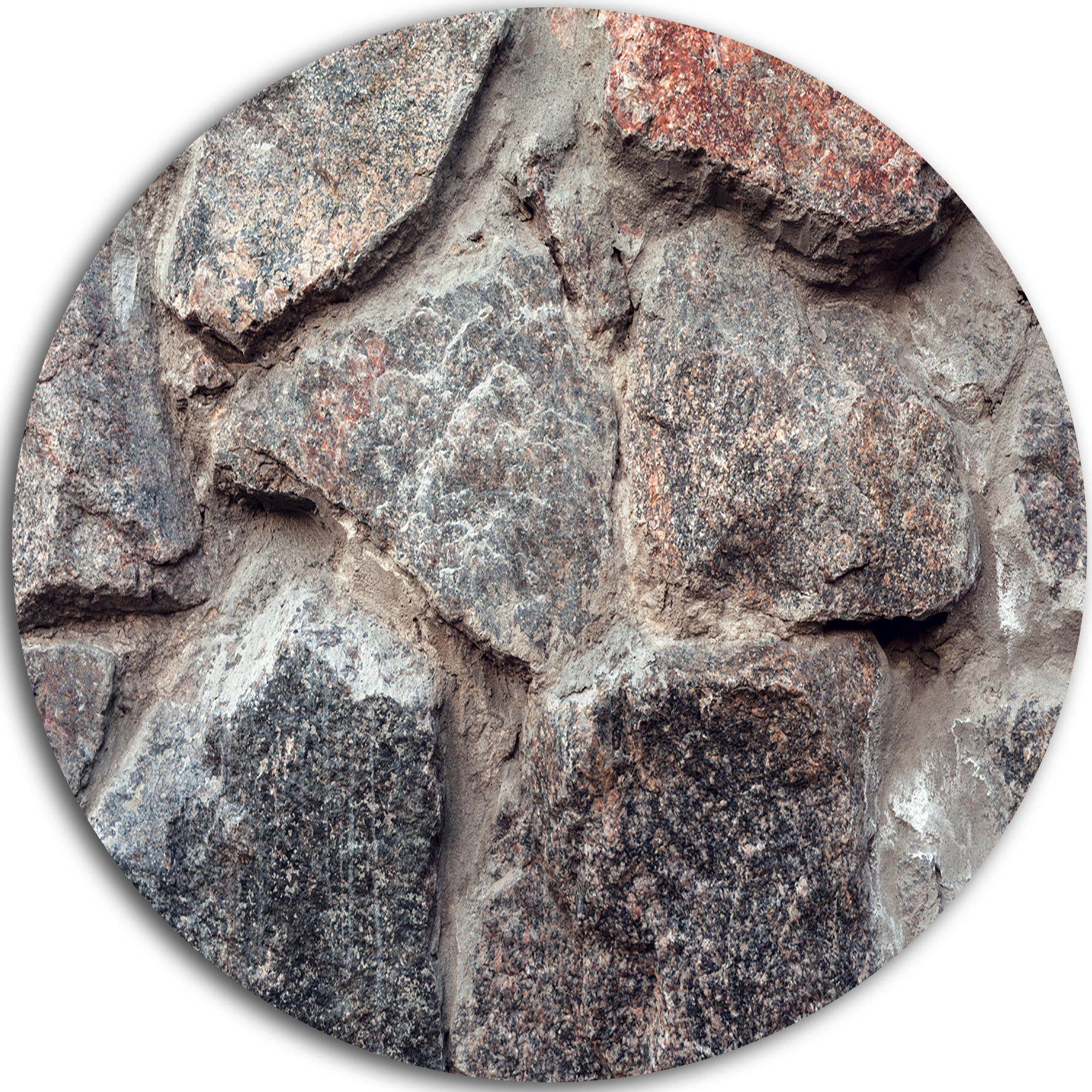 Natural Granite Stone Texture, Landscape Photo Round Wall Art, Disc of ...