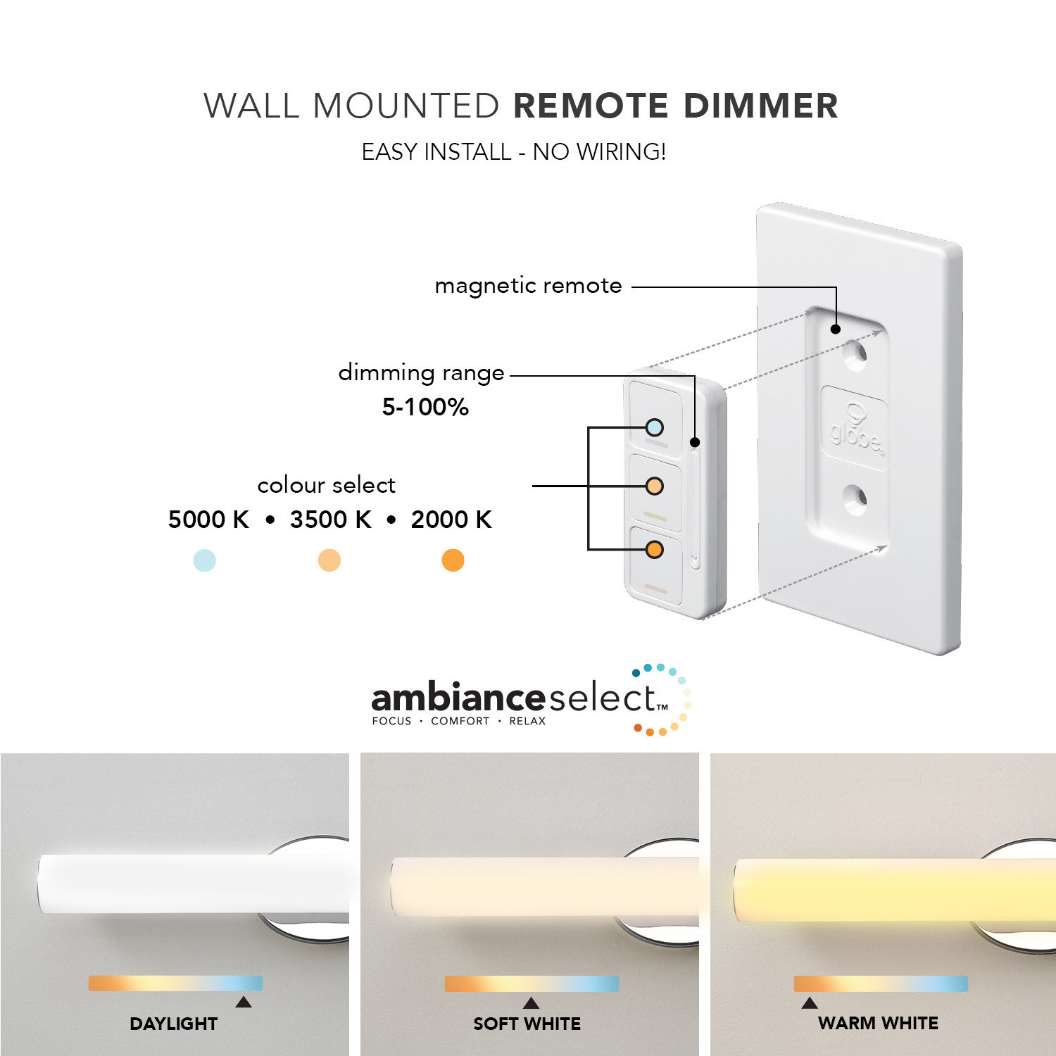 24" Chrome Dimmable Color Adjustable LED Vanity Light, Wall Mount ...
