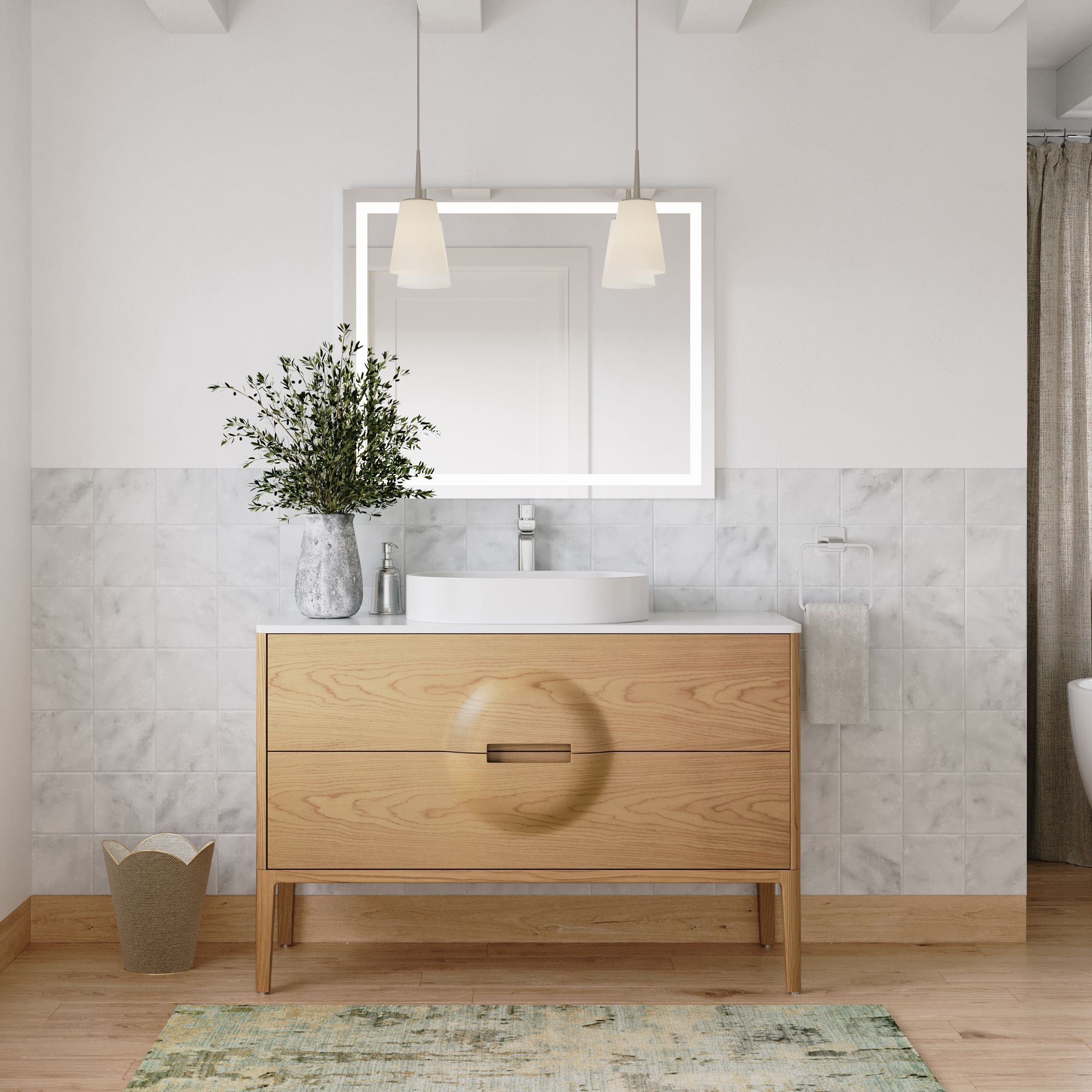 Colmar Bath Vanity, 48" - Midcentury - Bathroom Vanities And Sink ...