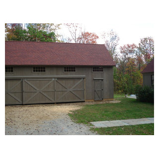 Saltbox Style Pole Barns - Garage - New York - by PINE RIDGE POLE BARNS ...