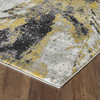 Abani Laguna Modern Abstract Gold And Grey Area Rug, 3' x 5 ...