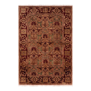 Antique Vegetable Dyed Belva Brown/Red Wool Rug - 5'4'' x 6'10'', 5'4 ...