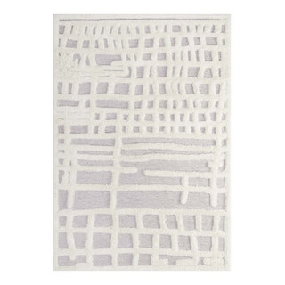 Ladder Abstract Plaid Lattice 8x10 Shag Area Rug, 120"L x 94.5"W x 1"H ...