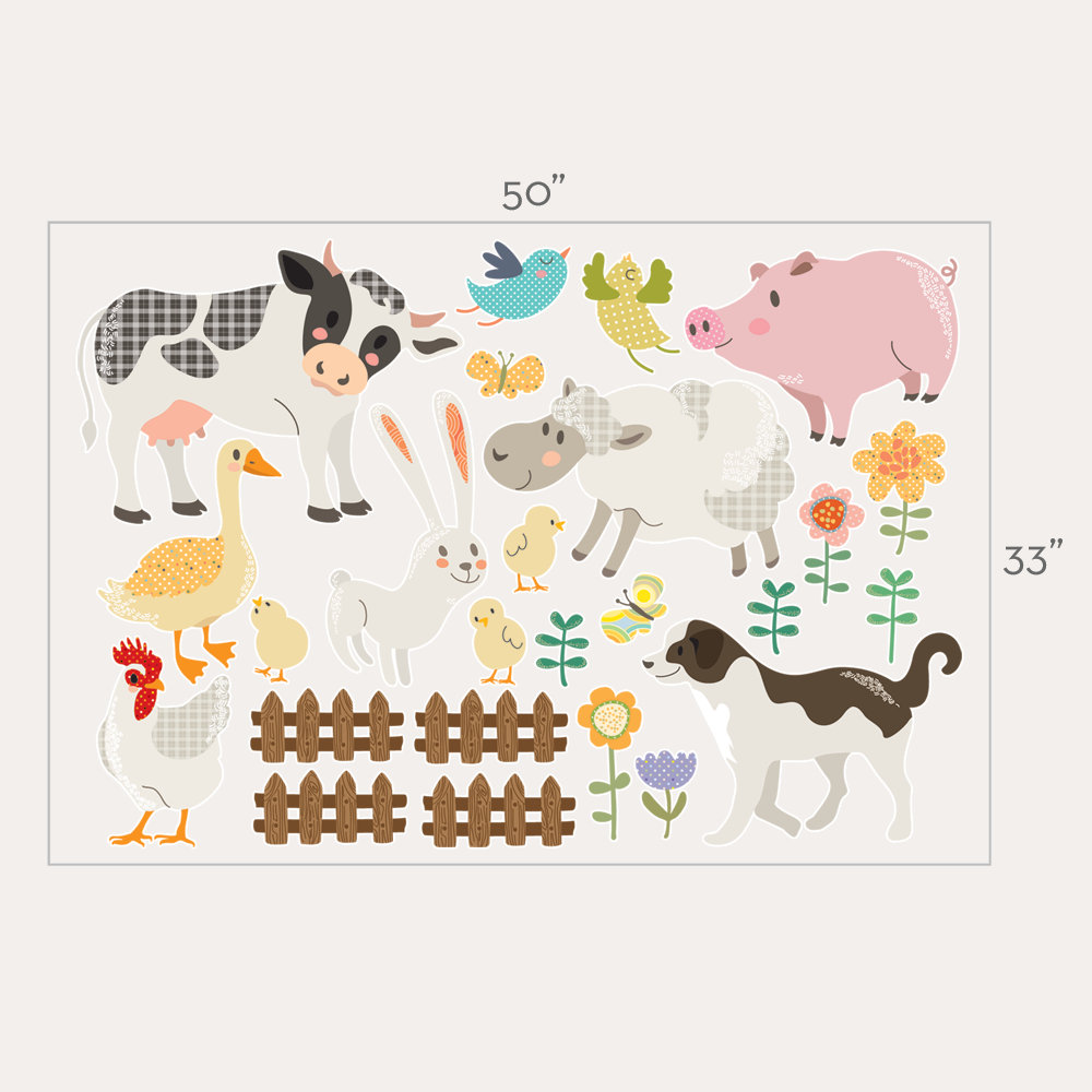 Farm Animals Vinyl Wall Sticker - Peel and Stick Stickers ...