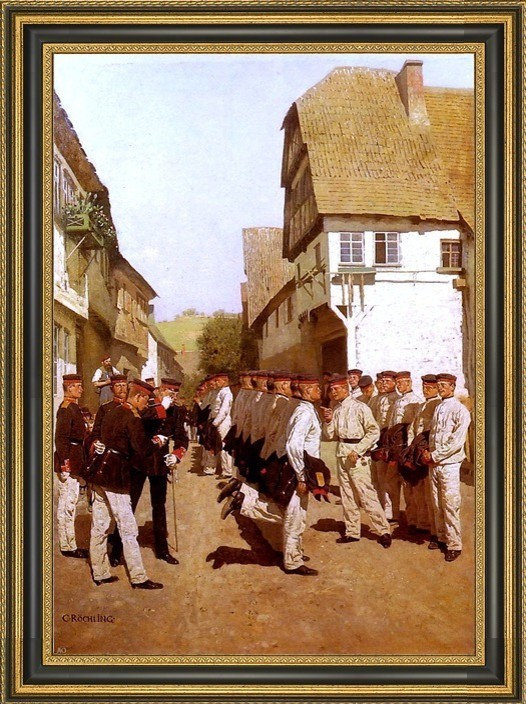 Carl Rochling Military Cadets Preparing For Parade Framed Canvas Print ...