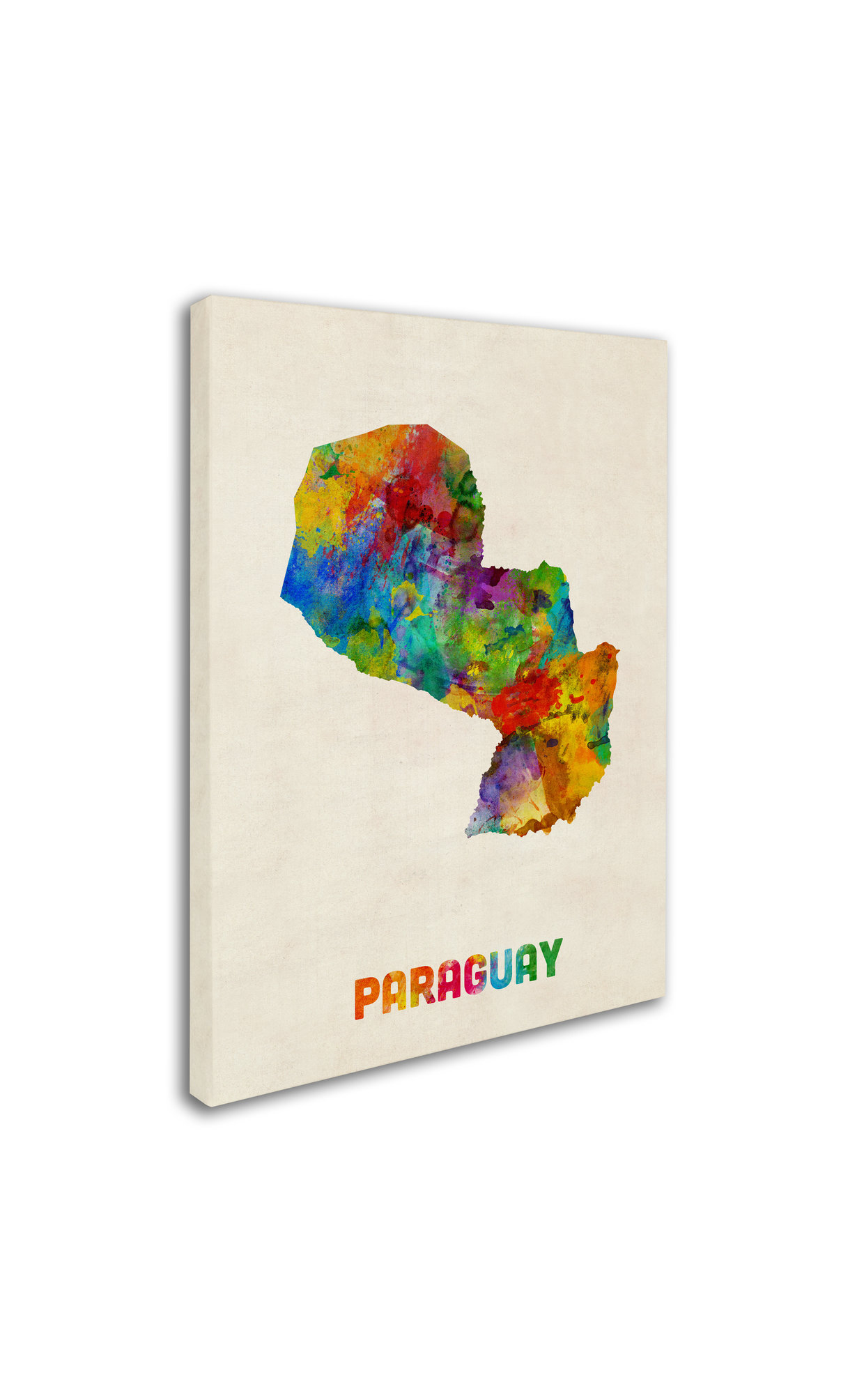 'Paraguay Watercolor Map' Canvas Art by Michael Tompsett, 35" x 47 ...