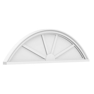Segment Arch 4 Spoke Architectural Grade PVC Pediment, 36"W x 10"H x 2 ...
