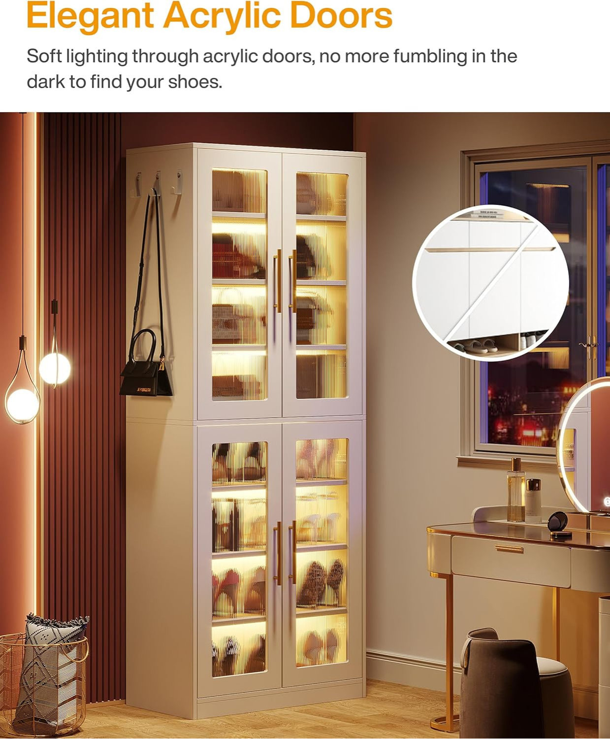 Tribesigns Tall Shoe Storage Cabinet, Entryway Shoe Organizer Rack ...