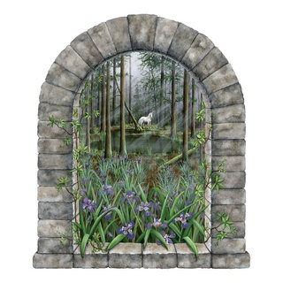 Unicorn Forest Peel and Stick Mural 220110 - Traditional - Wall Decals ...