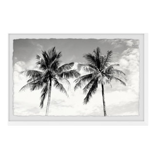 "Twin Palm Tree" Framed Painting Print, 12"x8" - Tropical - Prints And ...
