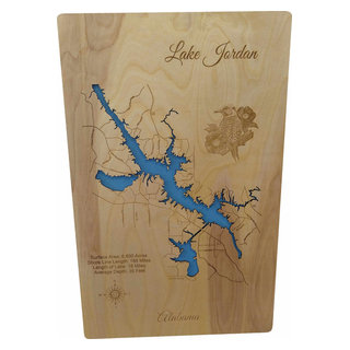 Lake Jordan, Alabama-Wood Lake Map, SmAlabamal Standout, Medium ...