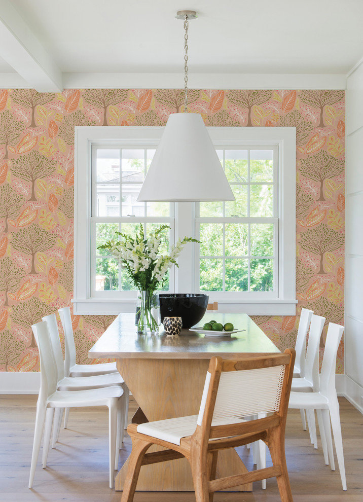 Kiah Blush Forest Wallpaper, Bolt - Contemporary - Wallpaper - by Brewster Home Fashions | Houzz