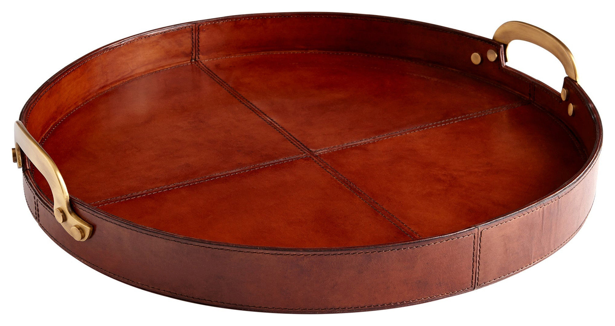 Bryant Tray, Tan Large - Contemporary - Serving Trays - by Hudson Home ...