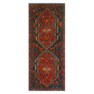 Fine Vintage Distressed Aafea Rust/Navy Runner, 3'9x9'1 - Southwestern ...