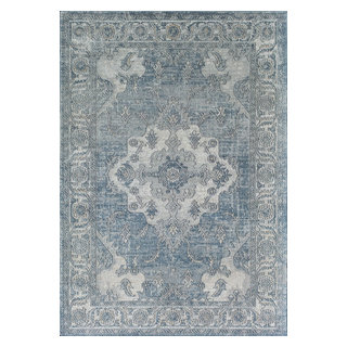 Rugs America Milford MD50B Transitional Vintage Silver Estate Area Rug ...