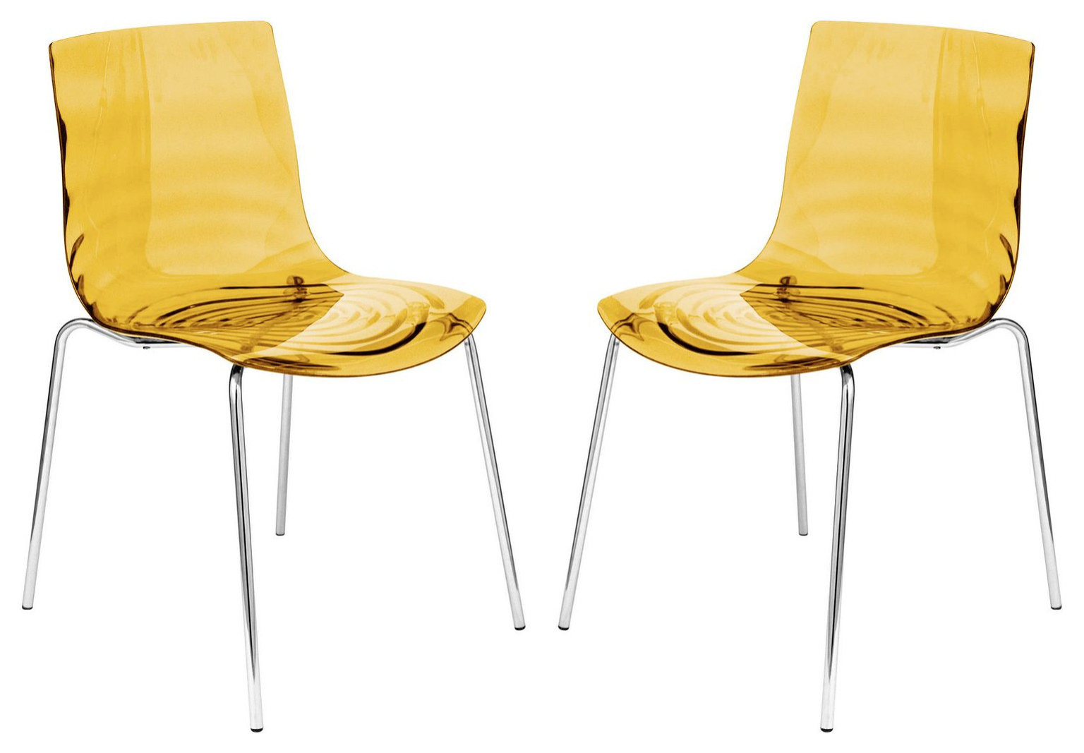 LeisureMod Astor Water Ripple Design Dining Chair Set of 2 - Midcentury ...