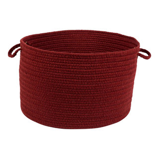 Rhody Rug Wool Solid Basket, Barn Red, 18"X12" - Scandinavian - Baskets ...