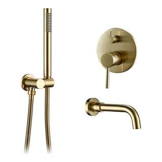 Wasser Solid Brass Bathtub Filler With Handheld Shower - Contemporary ...