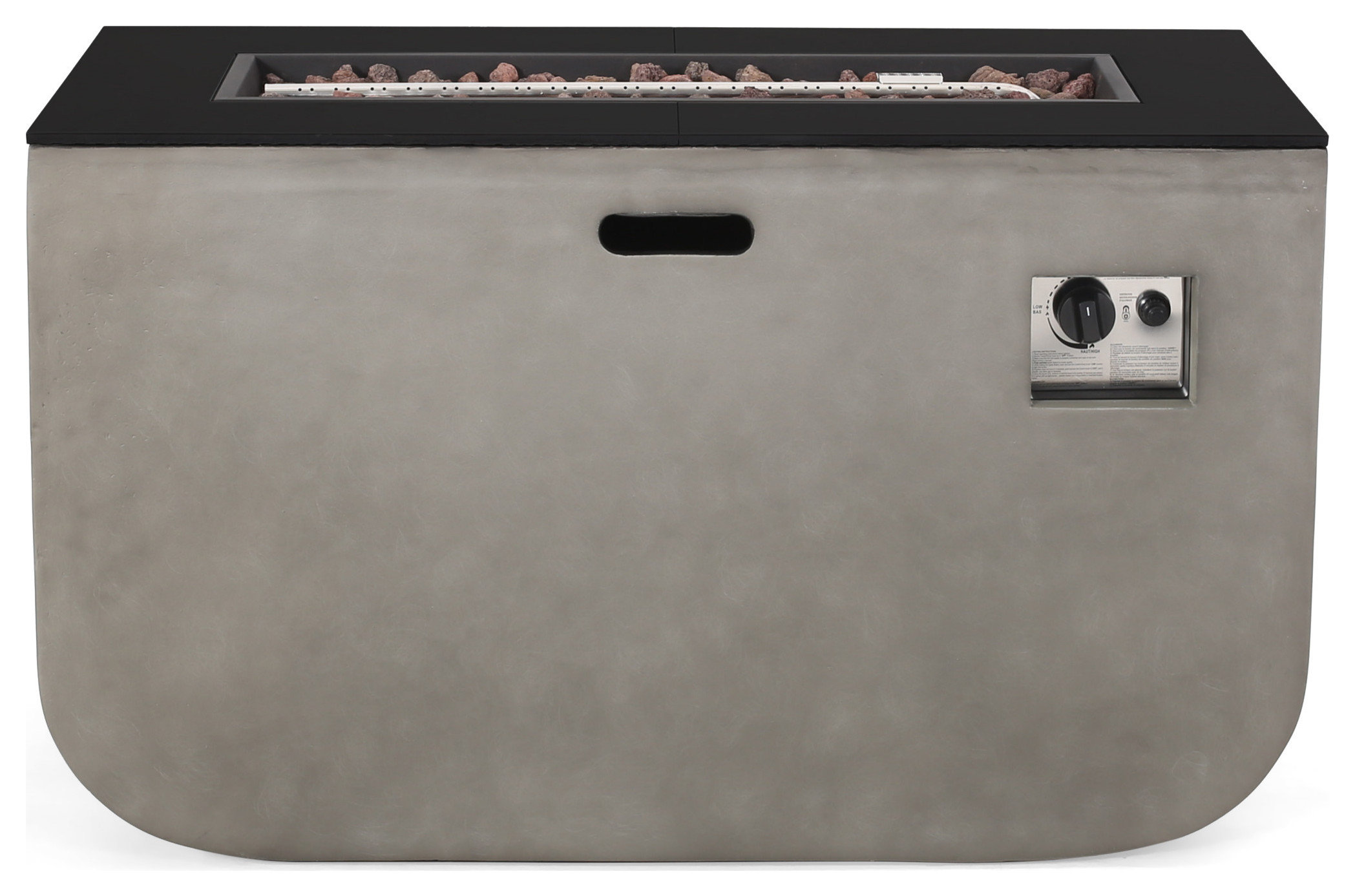 Gwen Outdoor Modern 40-Inch Rectangular Fire Pit - Industrial - Fire ...