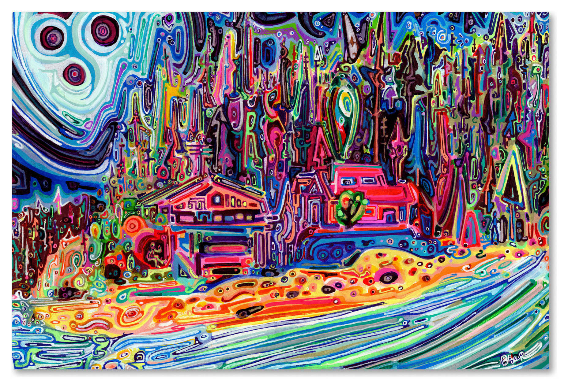 Josh Byer 'Moon Rising Over Saturna Island' Canvas Art, 19"x 12 ...