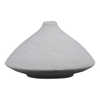 Short Round Vase With Small Mouth, Flared Belly and Tapered Bottom ...