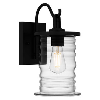 Noland 1-Light Outdoor Wall Mount in Matte Black - Beach Style ...