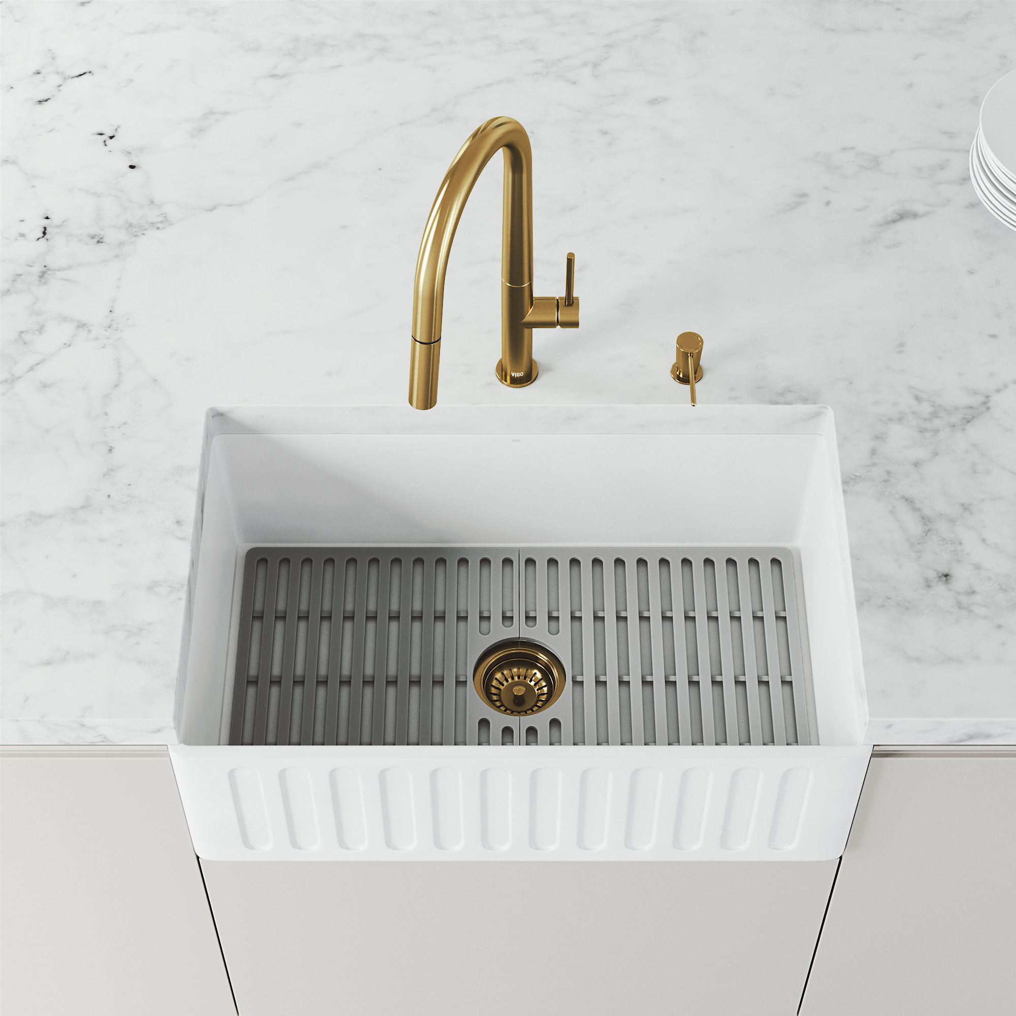 VIGO 3.5" W Kitchen Sink Drain Assembly with Strainer and Basket ...