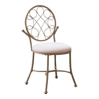 IN Room Furniture Designs Transitional Metal Vanity Chair in Champagne ...